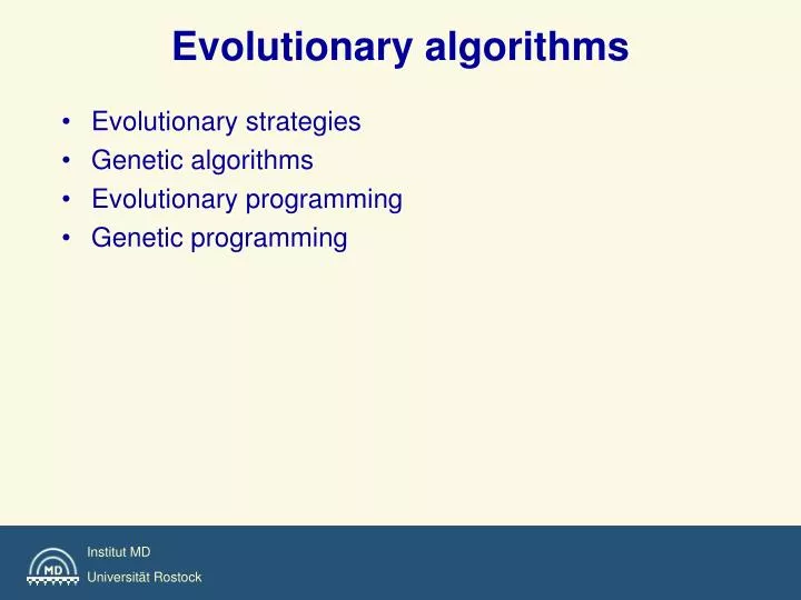 PPT - Evolutionary algorithms PowerPoint Presentation, free download ...