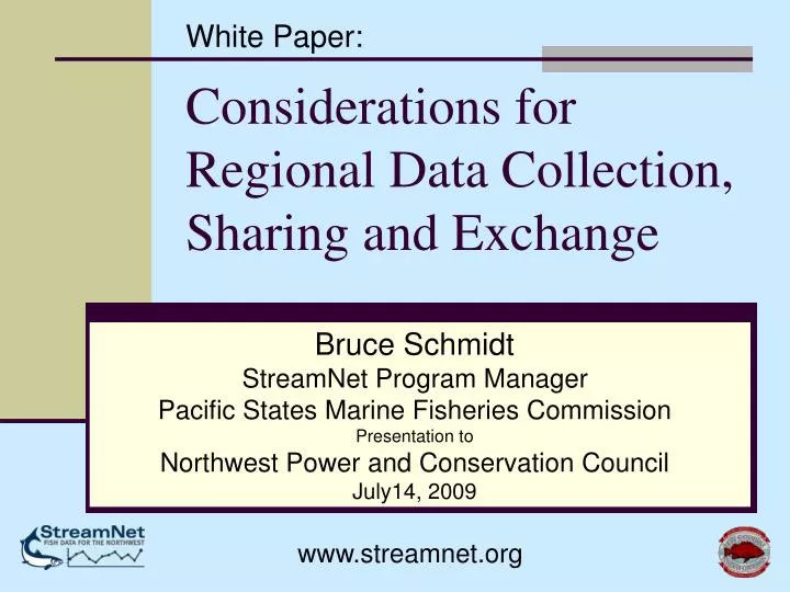 PPT - Considerations for Regional Data Collection, Sharing and Exchange ...