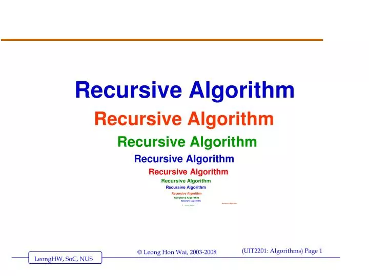 Ppt Recursive Algorithm Recursive Algorithm Recursive Algorithm Recursive Algorithm Powerpoint
