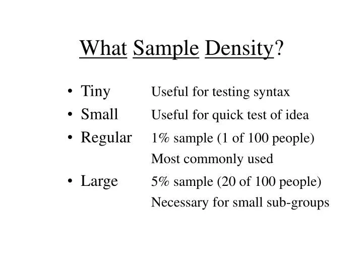 PPT - What Sample Density ? PowerPoint Presentation, free download - ID ...