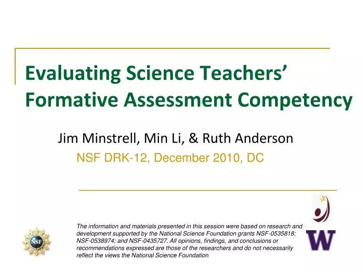 PPT - Evaluating Science Teachers’ Formative Assessment Competency ...
