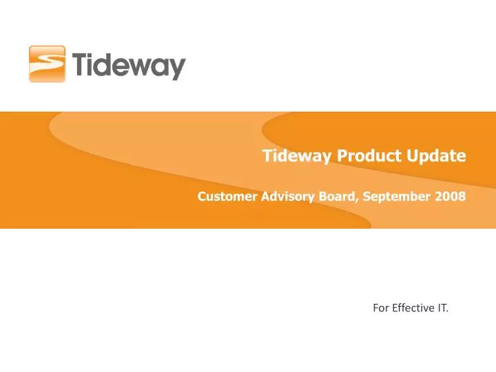 PPT - Tideway Product Update PowerPoint Presentation, free download ...
