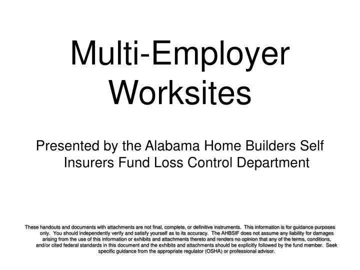 PPT - Multi-Employer Worksites PowerPoint Presentation, free download ...