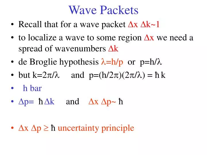 PPT - Wave Packets PowerPoint Presentation, free download - ID:3649810