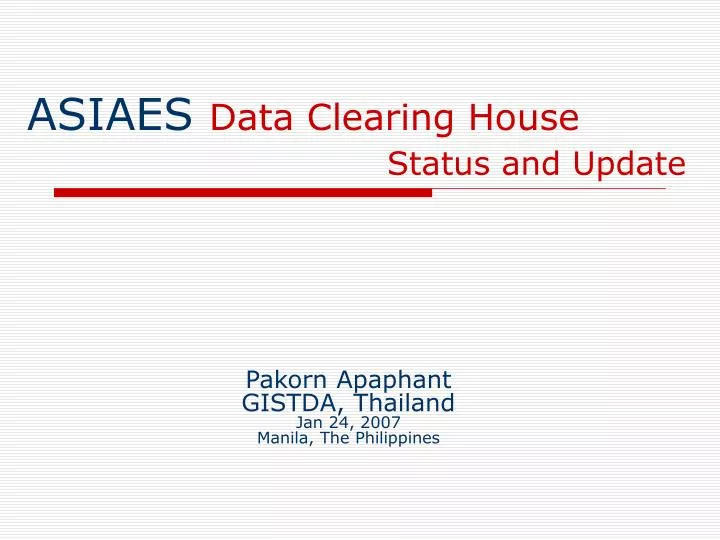 PPT - ASIAES Data Clearing House Status and Update PowerPoint ...