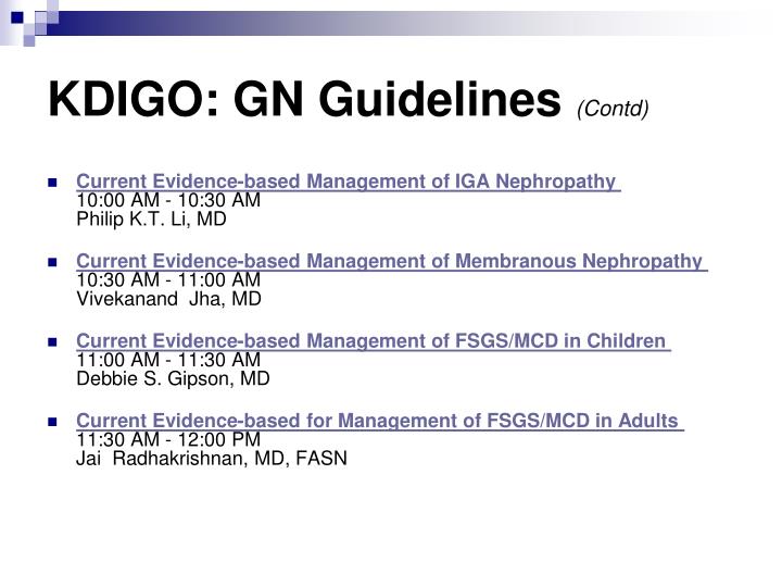 PPT - KDIGO guidelines glomerulonephritis - II PowerPoint Presentation ...