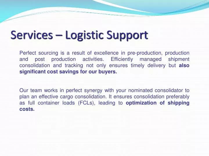 PPT - Services – Logistic Support PowerPoint Presentation, free ...
