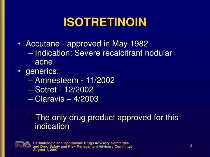 PPT - REGULATORY HISTORY OF ISOTRETINOIN: PREGNANCY PREVENTION ...