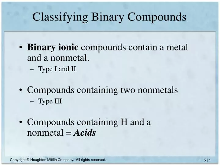 PPT - Classifying Binary Compounds PowerPoint Presentation, free ...