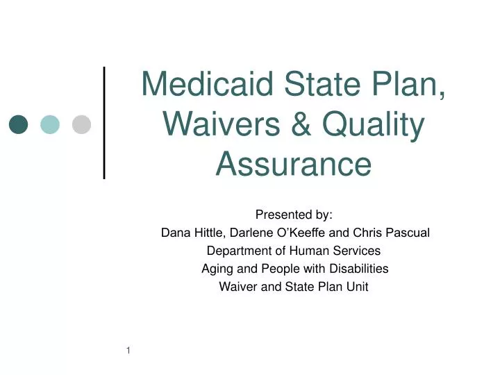 PPT - Medicaid State Plan, Waivers & Quality Assurance PowerPoint ...