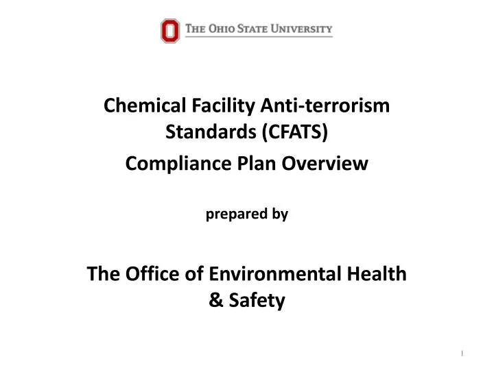 PPT - Chemical Facility Anti-terrorism Standards (CFATS) Compliance ...