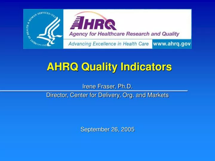 PPT - AHRQ Quality Indicators PowerPoint Presentation, free download ...