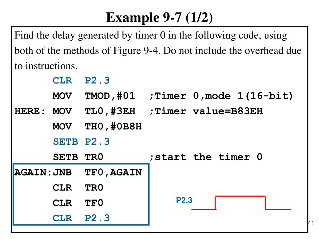 Ppt Chapter 9 8051 Timer Programming In Assembly And C Powerpoint