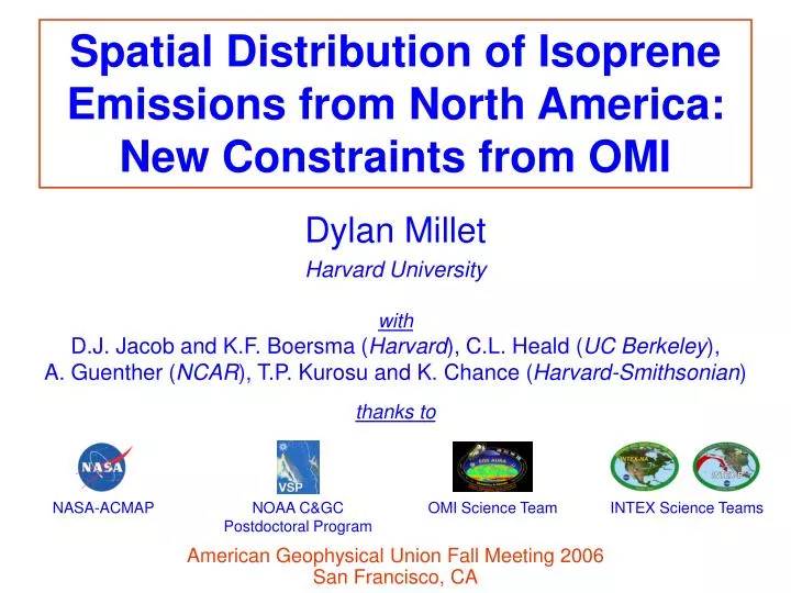 PPT - Dylan Millet Harvard University with PowerPoint Presentation ...