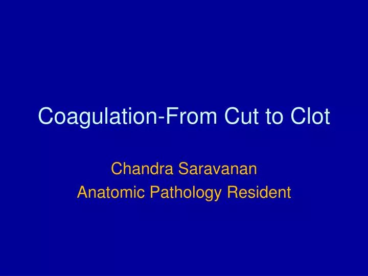 PPT - Coagulation-From Cut to Clot PowerPoint Presentation, free ...