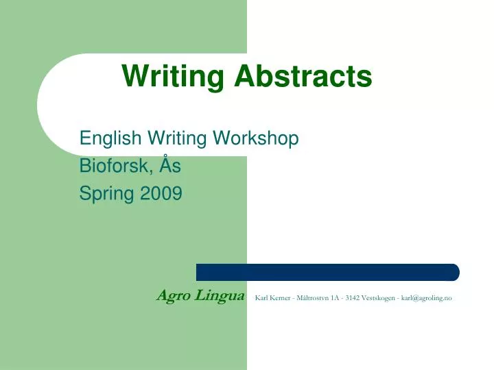 PPT - Writing Abstracts PowerPoint Presentation, free download - ID:3658025