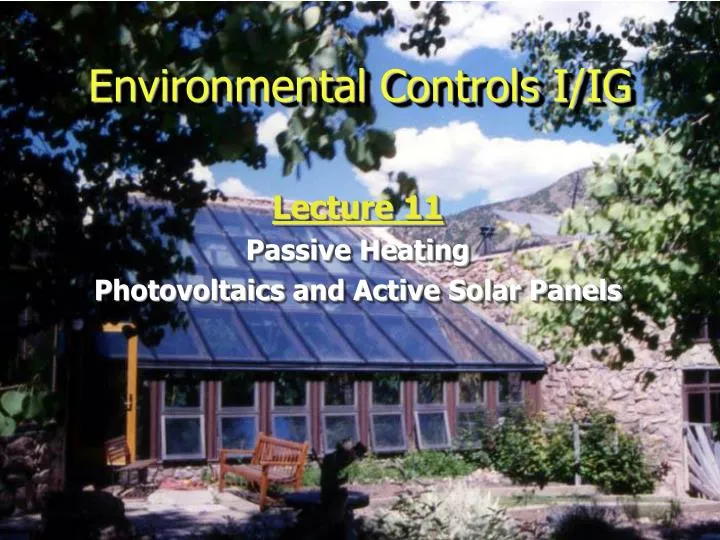 PPT - Environmental Controls I/IG PowerPoint Presentation, free ...