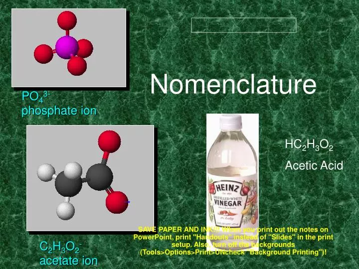 PPT - Nomenclature PowerPoint Presentation, free download - ID:3659009