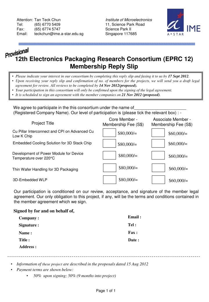 PPT - 12th Electronics Packaging Research Consortium (EPRC 12 ...