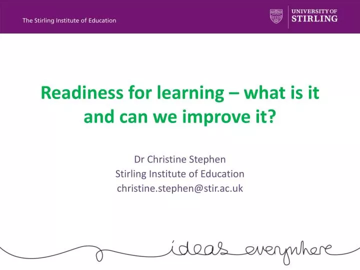 PPT - Readiness for learning – what is it and can we improve it ...