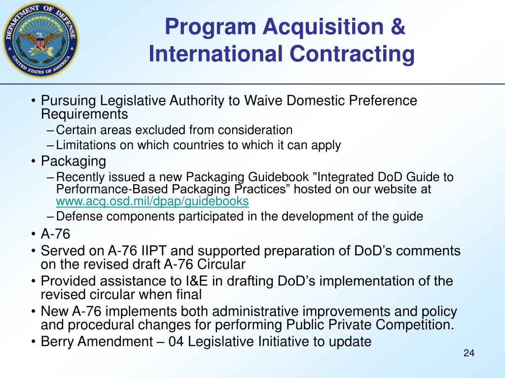PPT - Defense Procurement and Acquisition Policy May 12, 2003 ...