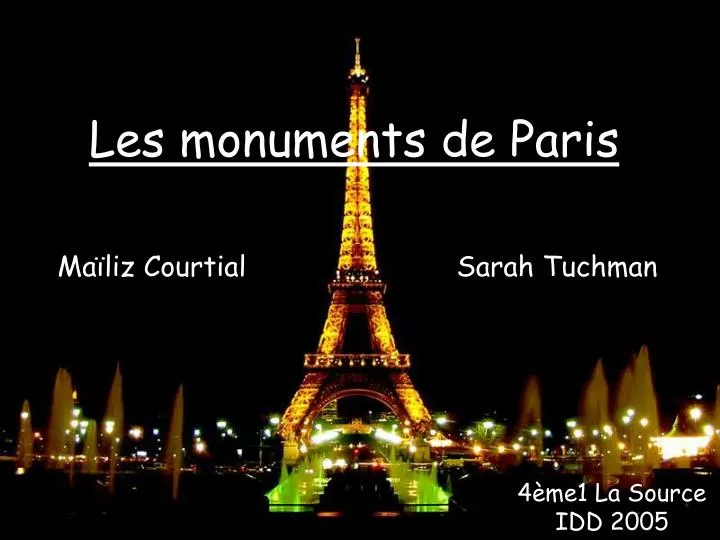 PPT - Les monuments de Paris PowerPoint Presentation, free download ...