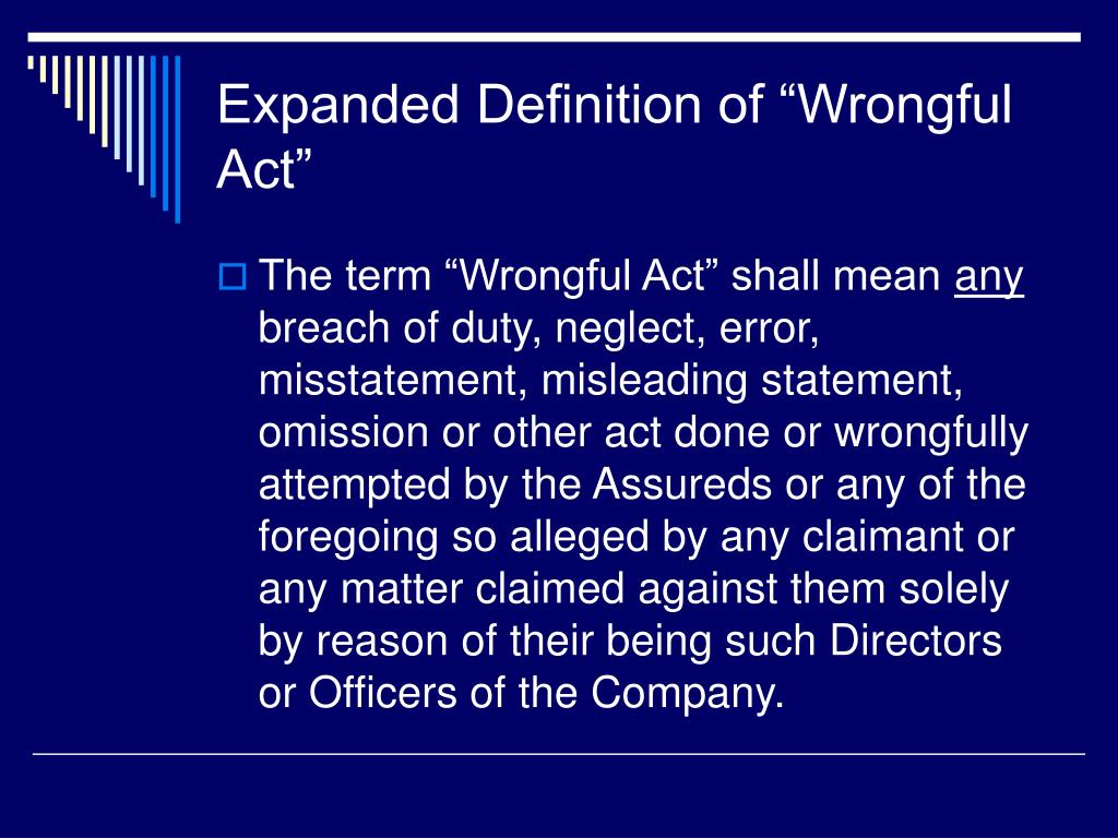 PPT - Directors’ & Officers’ Liability Insurance – The Fundamentals ...