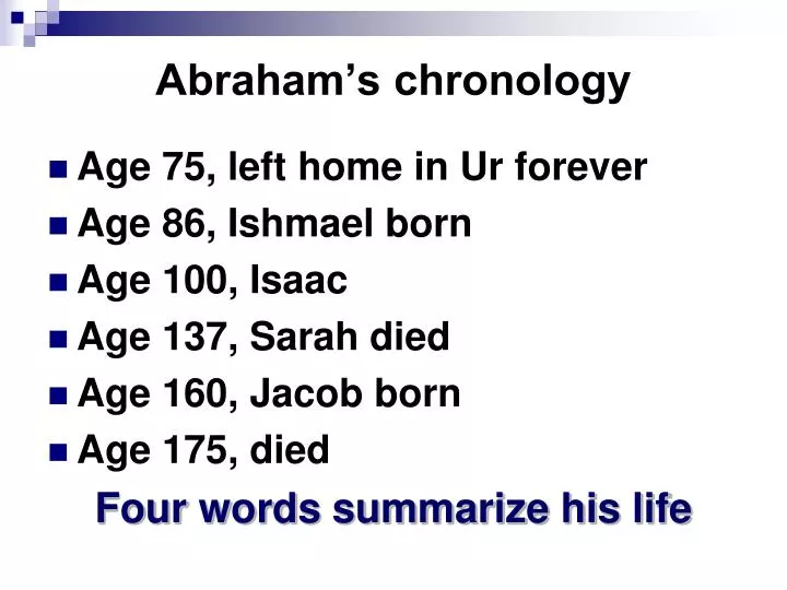 PPT - Abraham’s chronology PowerPoint Presentation, free download - ID ... PPT - Abraham’s chronology PowerPoint Presentation, free download - ID ...
