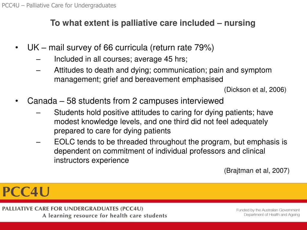 PPT - Inclusion of Palliative Care in Nursing and Medicine Education: A ...
