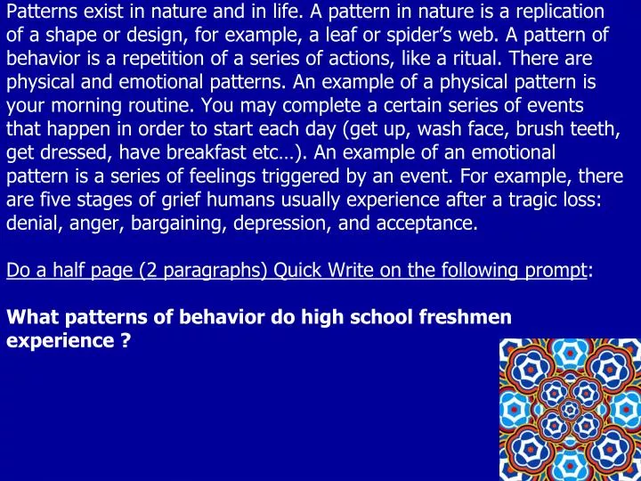 PPT - Patterns exist in nature and in life. A pattern in nature is a ...