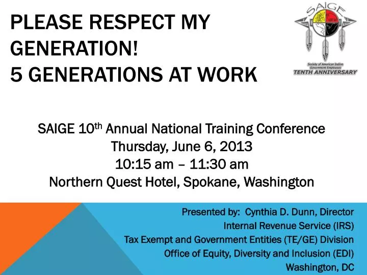 PPT - Please Respect My Generation! 5 Generations at work PowerPoint ...