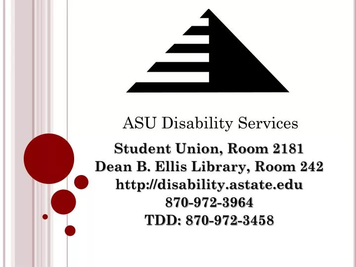 PPT - Student Union, Room 2181 Dean B. Ellis Library, Room 242 ...