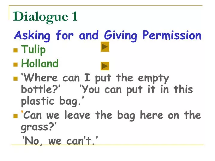 PPT - Dialogue 1 PowerPoint Presentation, free download - ID:3664137