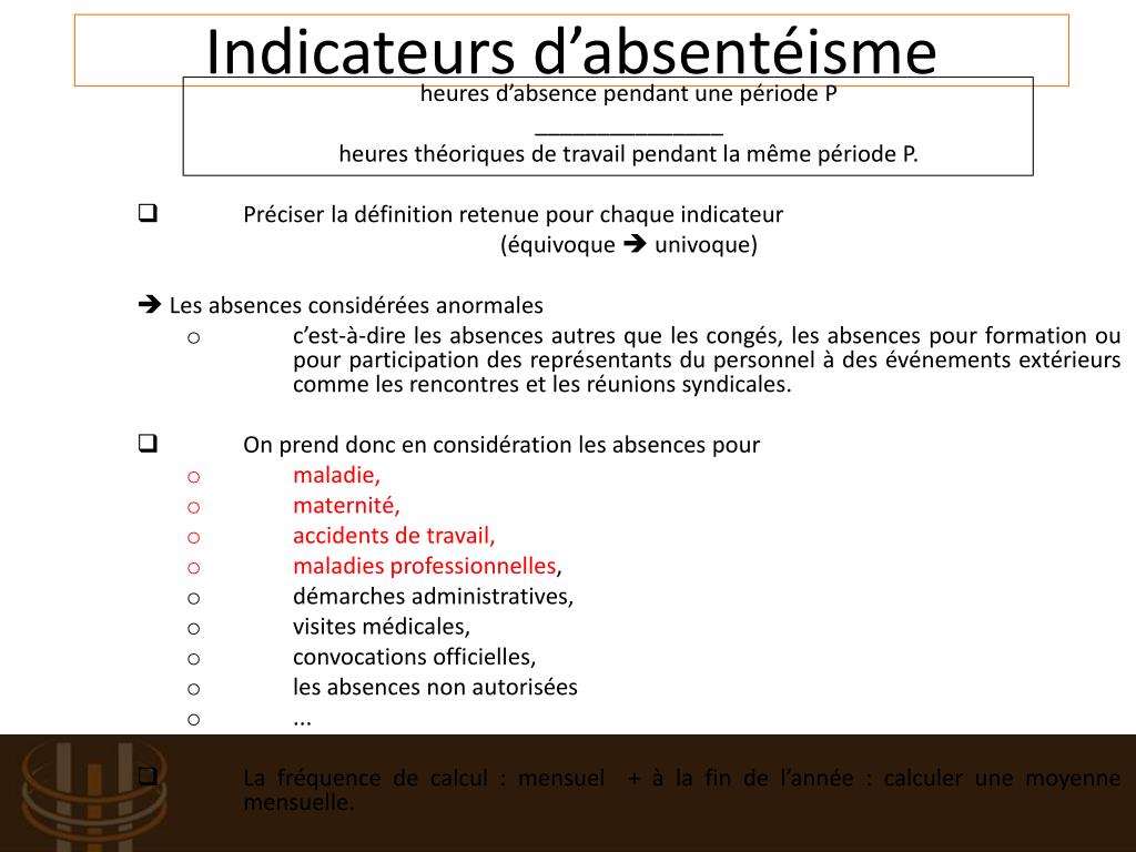 PPT - Construire ses tableaux de bord sur l’absentéisme PowerPoint ...