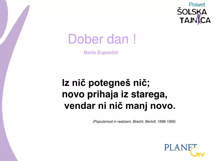 PPT - Dober dan ! PowerPoint Presentation, free download - ID:3664891