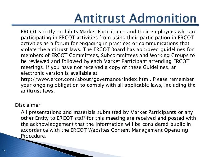 PPT - Antitrust Admonition PowerPoint Presentation, free download - ID ...