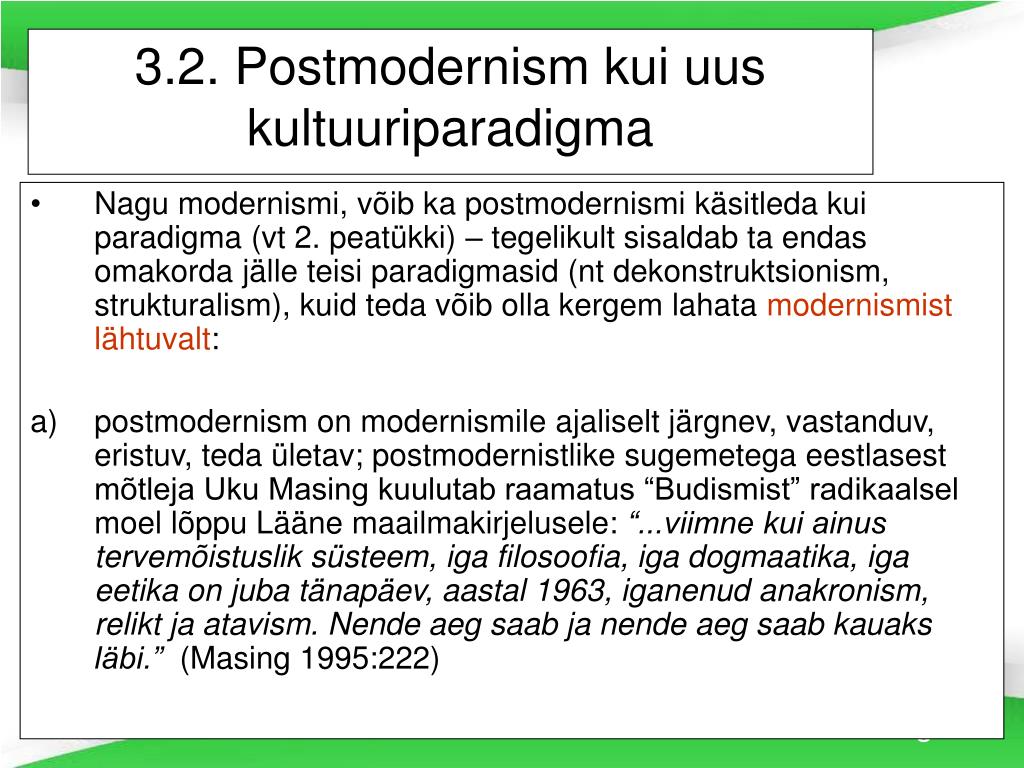 PPT - 3. Postmodernism 12. klassi kursus Kaasaja filosoofia PowerPoint ...