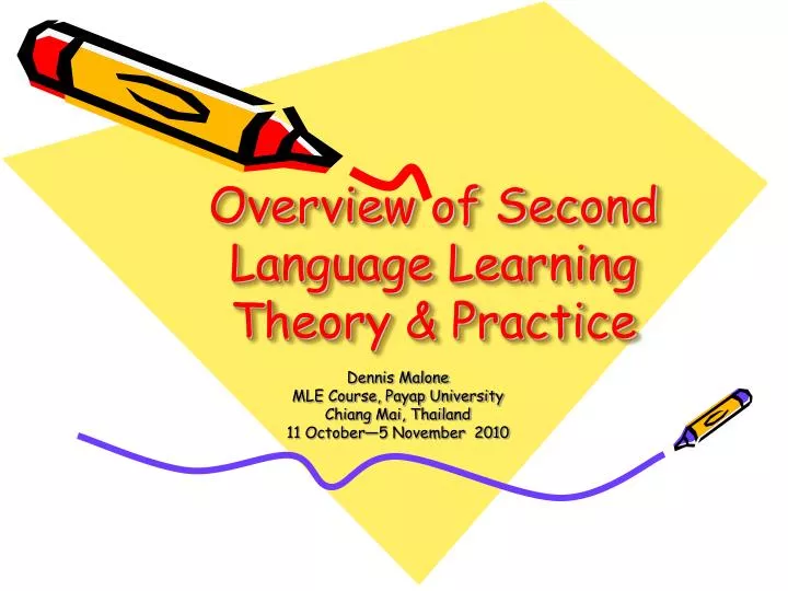 PPT - Overview of Second Language Learning Theory & Practice PowerPoint ...
