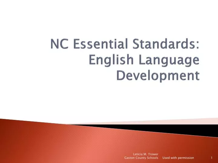 PPT - NC Essential Standards: English Language Development PowerPoint ...