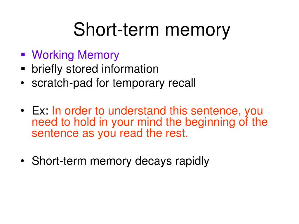 Short Term Memory Retention