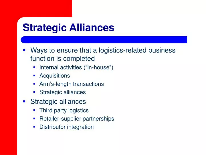 PPT - Strategic Alliances PowerPoint Presentation, free download - ID ...