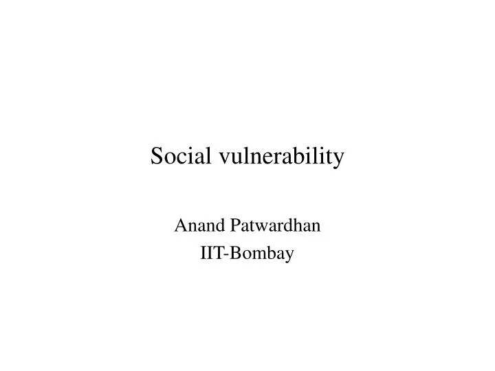 PPT - Social vulnerability PowerPoint Presentation, free download - ID ...