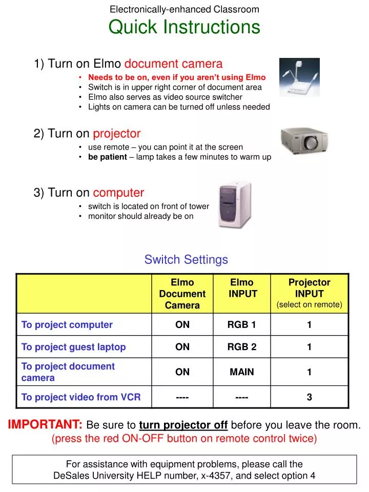 PPT - Electronically-enhanced Classroom Quick Instructions PowerPoint ...