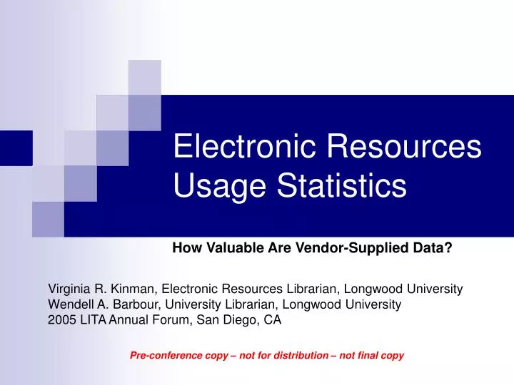 PPT - Electronic Resources Usage Statistics PowerPoint Presentation ...
