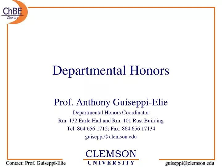 PPT - Departmental Honors PowerPoint Presentation, free download - ID ...