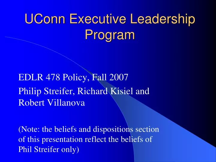 PPT - UConn Executive Leadership Program PowerPoint Presentation, free ...