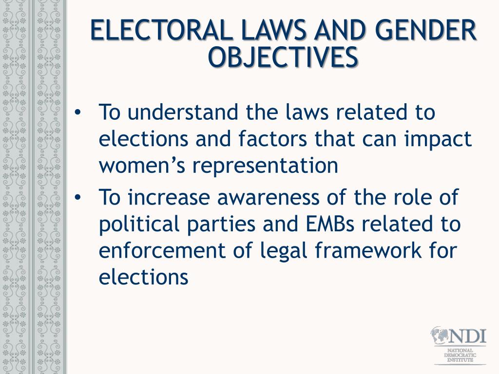 PPT - Electoral Laws and Gender Women and Elections PowerPoint ...