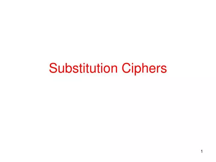 PPT - Substitution Ciphers PowerPoint Presentation, free download - ID ...