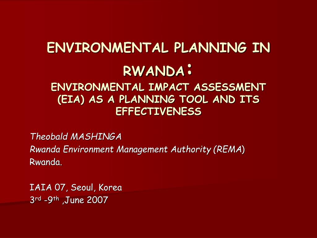PPT - Theobald MASHINGA Rwanda Environment Management Authority (REMA ...