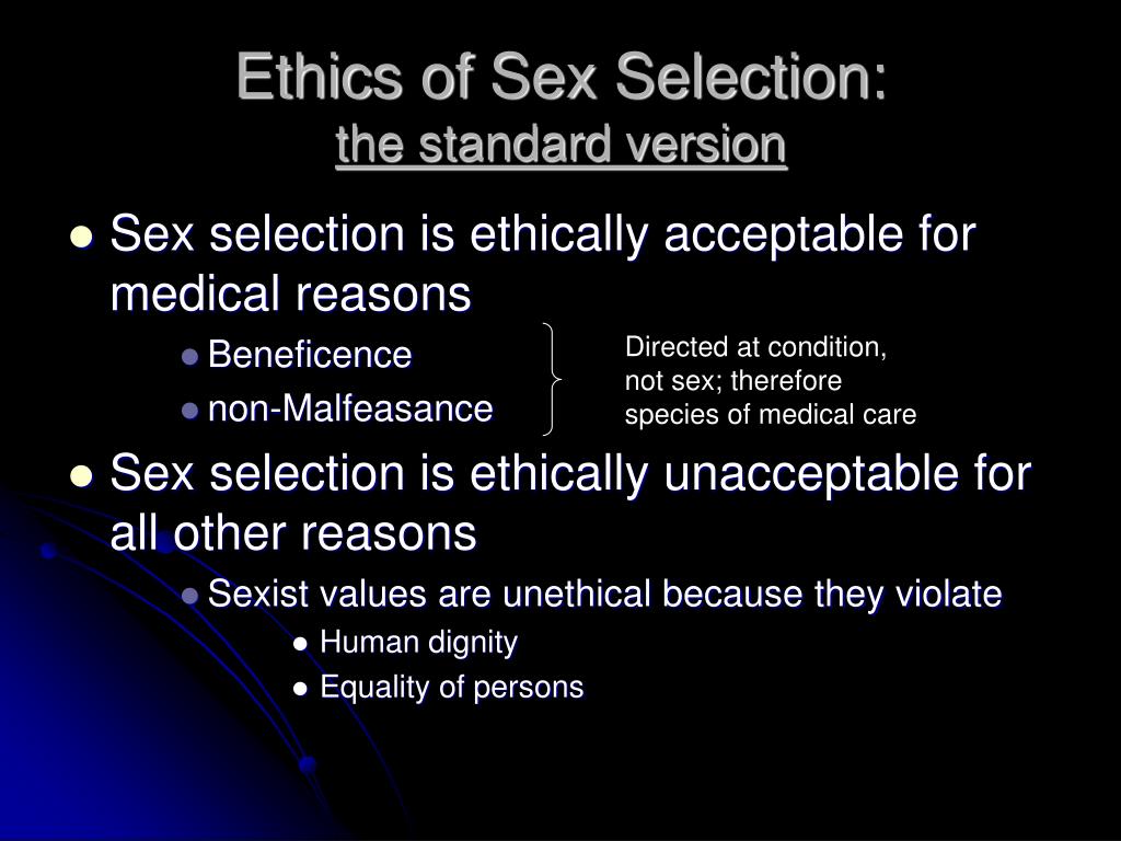 Ppt Sex Selection Some Ethical And Policy Considerations Powerpoint